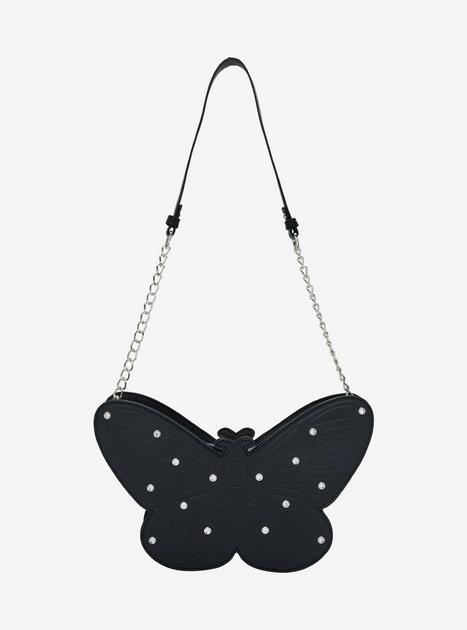 Black Butterfly Gem Shoulder Bag | Hot Topic