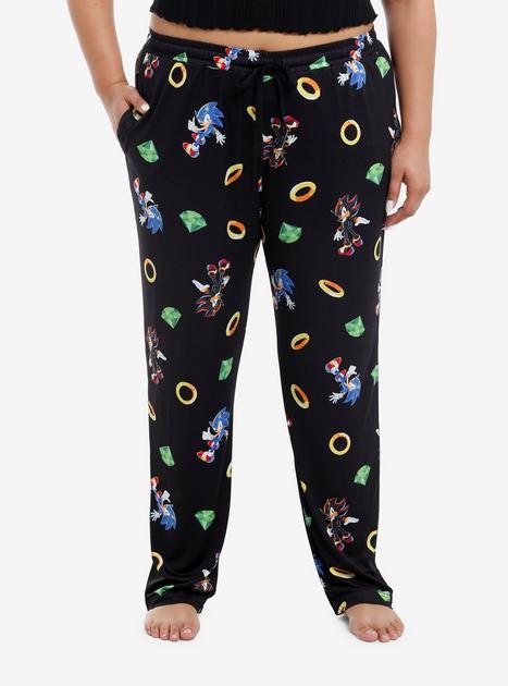 Sonic The Hedgehog Sonic & Shadow Ring Pajama Pants Plus Size | Hot Topic
