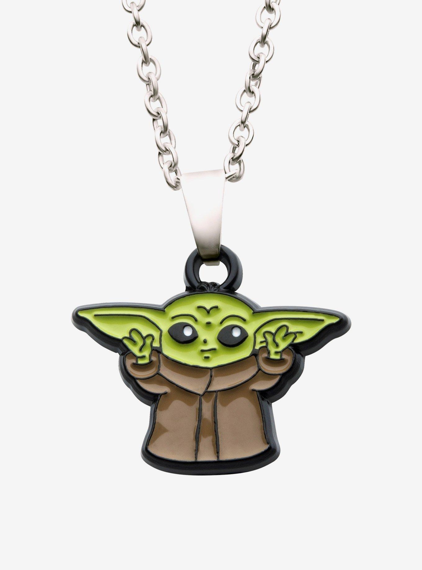 Star Wars: The Mandalorian Grogu Raised Hands Necklace | BoxLunch