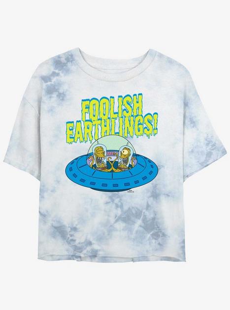 The Simpsons Foolish Earthlings Girls Tye-Dye Crop T-Shirt - MULTI ...