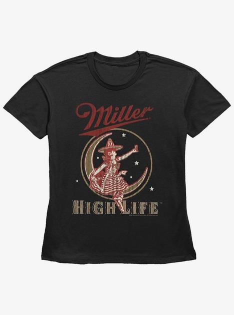Miller High Life Moon Logo Womens Straight Fit T-Shirt - BLACK | BoxLunch