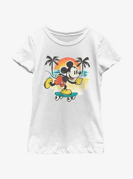 Disney Mickey Mouse Cali Sun Mickey Youth Girls T-Shirt - WHITE | BoxLunch