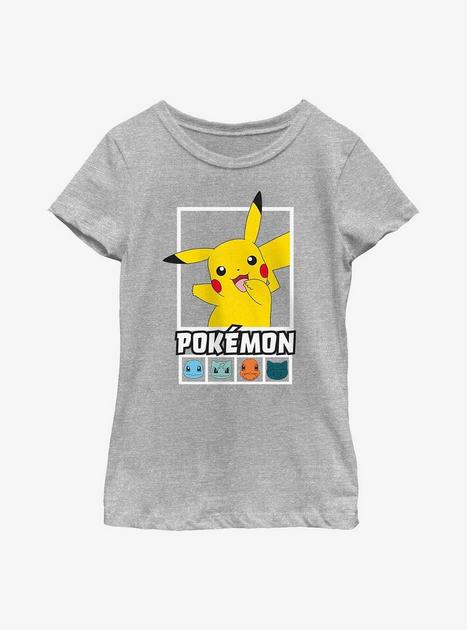 Pokemon Classic Pokemon Youth Girls T-Shirt - GREY | BoxLunch