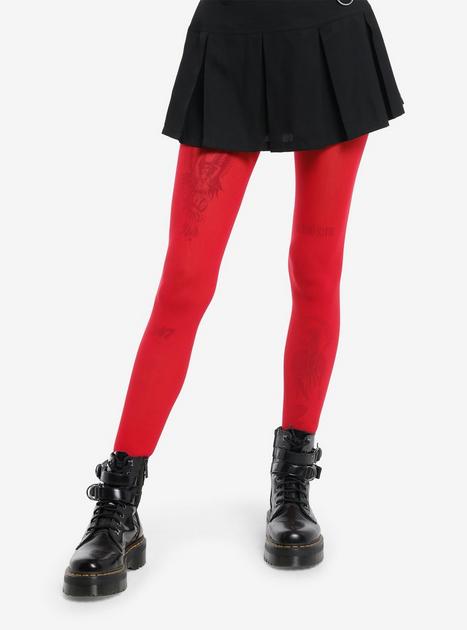 Red Opaque Tights | Hot Topic