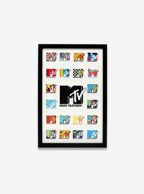 MTV Logo Collage Framed Wood Wall Decor | Hot Topic