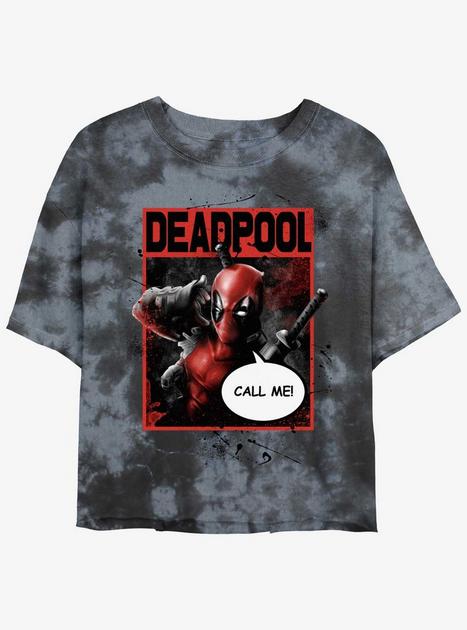 Marvel Deadpool Call Me Poster Womens Tie-Dye Crop T-Shirt - MULTI ...