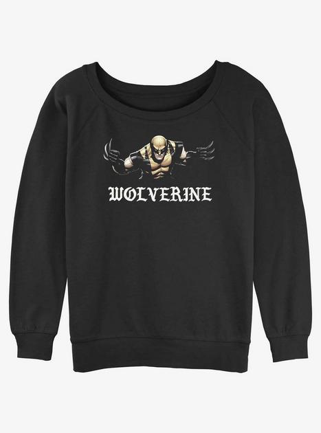 Wolverine Punch With Blades Girls Slouchy Sweatshirt - BLACK | Hot Topic