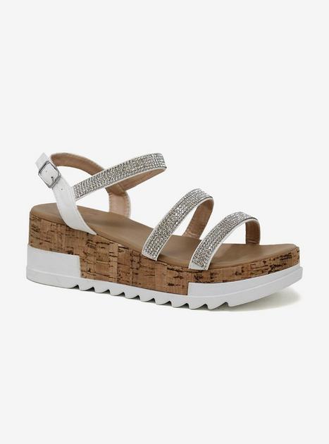 Brenda White Platform Sandals | Hot Topic