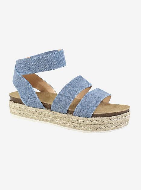Chiara Denim Espadrille Sandals | Hot Topic