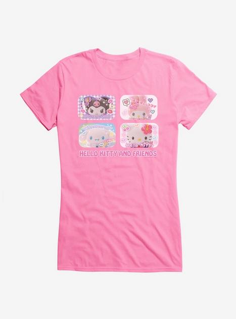 Hello Kitty And Friends Kogyaru Print Club Girls T Shirt Pink Hot Topic