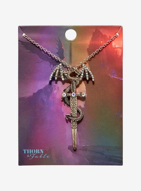 Thorn & Fable Dragon Wrapped Sword Necklace | Hot Topic
