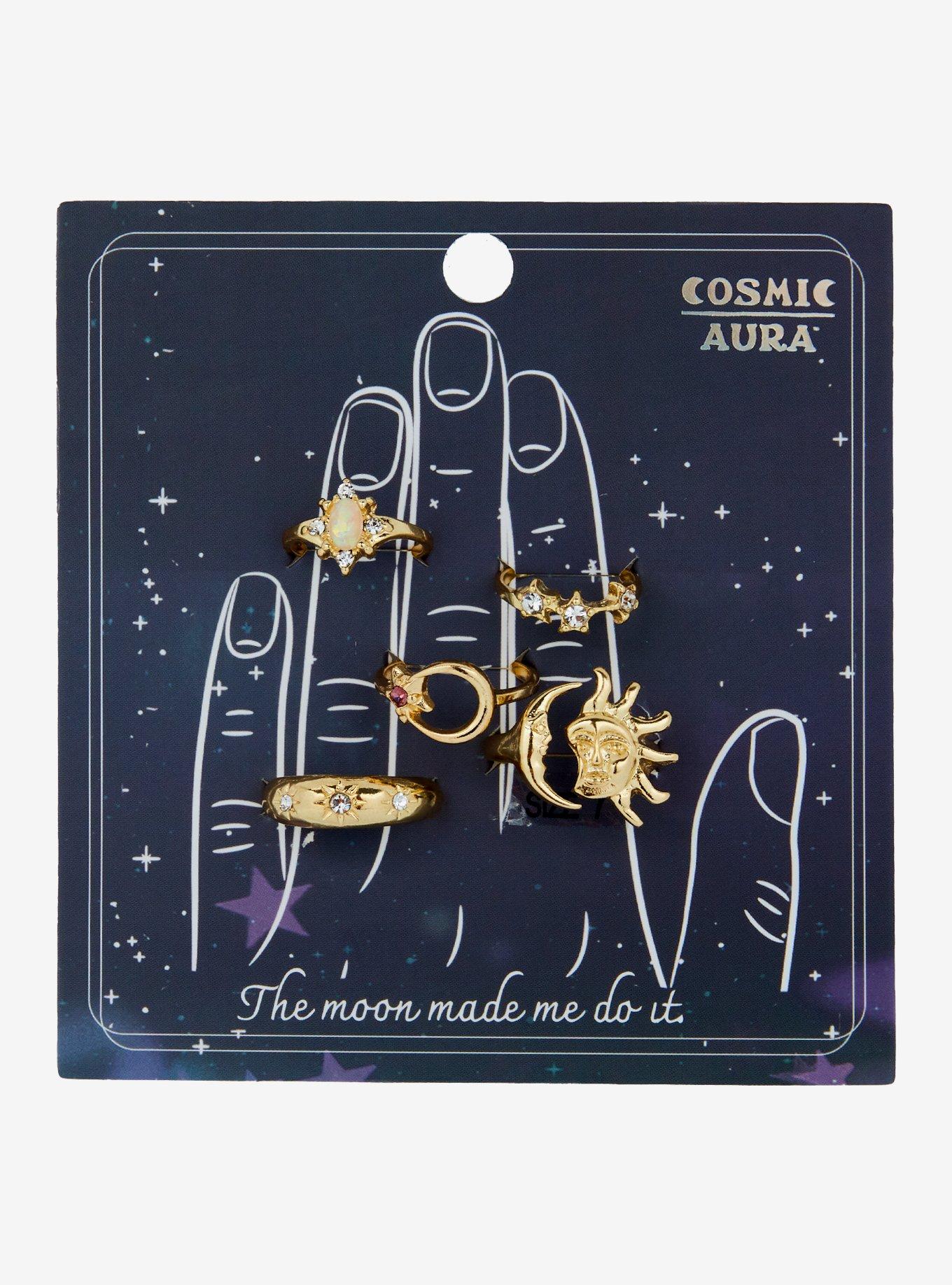 Cosmic Aura Celestial Stacking Ring Set Hot Topic