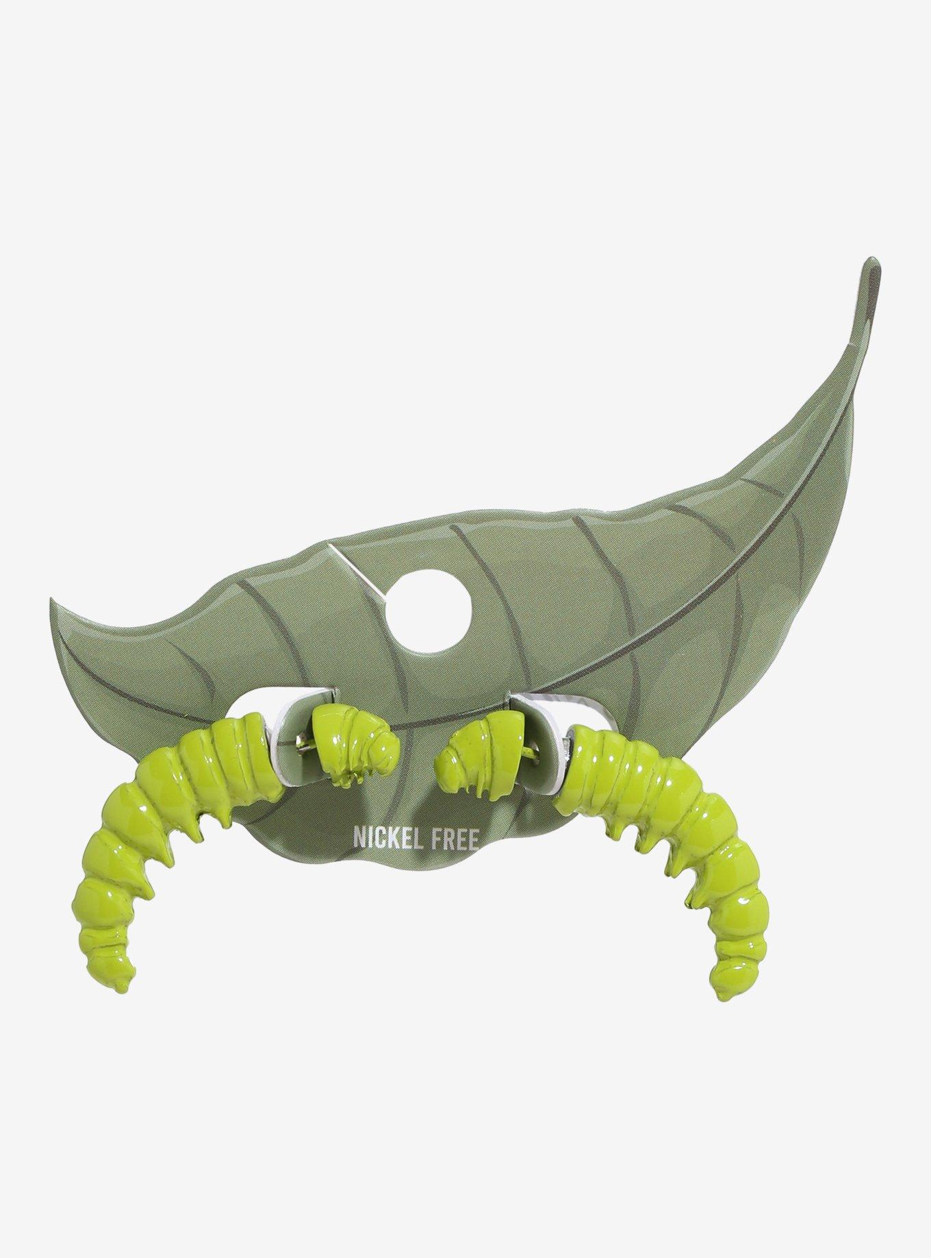 Green Worm Front/Back Earrings | Hot Topic