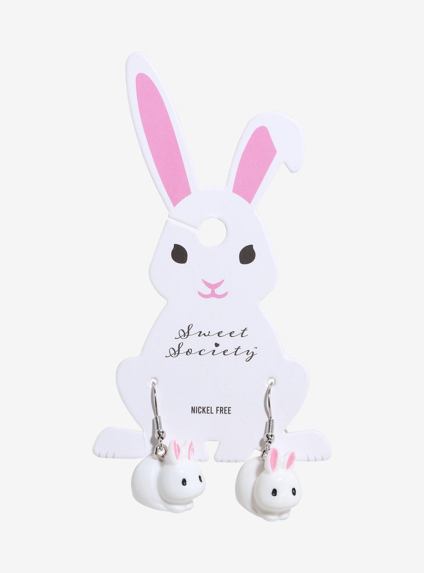 Sweet Society White Bunny Drop Earrings | Hot Topic