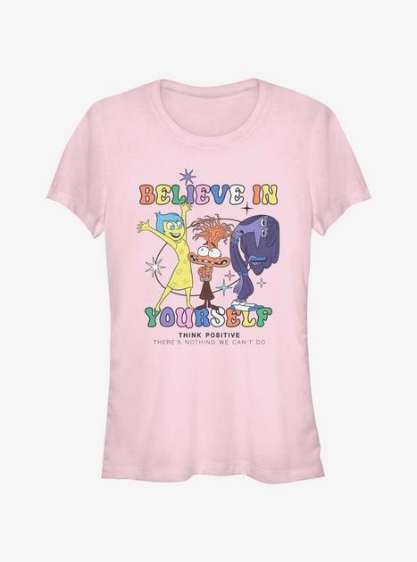 Disney Pixar Inside Out 2 Joy Believe In Yourself Girls T Shirt Pink