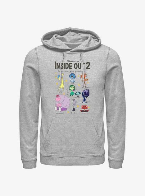Disney Pixar Inside Out 2 Textbook Of Emotions Hoodie - GREY | Hot Topic