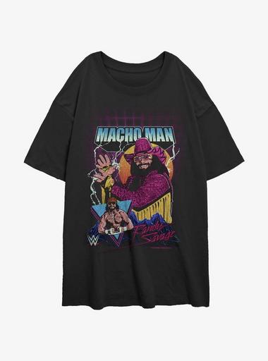WWE Macho Man Randy Savage Girls Oversized T Shirt BLACK Hot Topic