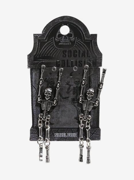 Social Collision Skeleton Drop Earrings | Hot Topic