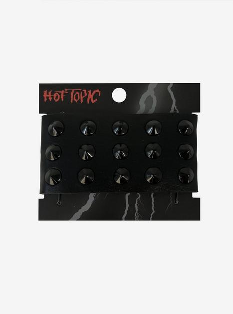 Black Spike Faux Leather Bracelet Cuff | Hot Topic