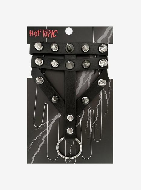 Spike Strappy Faux Leather Ring Bracelet | Hot Topic