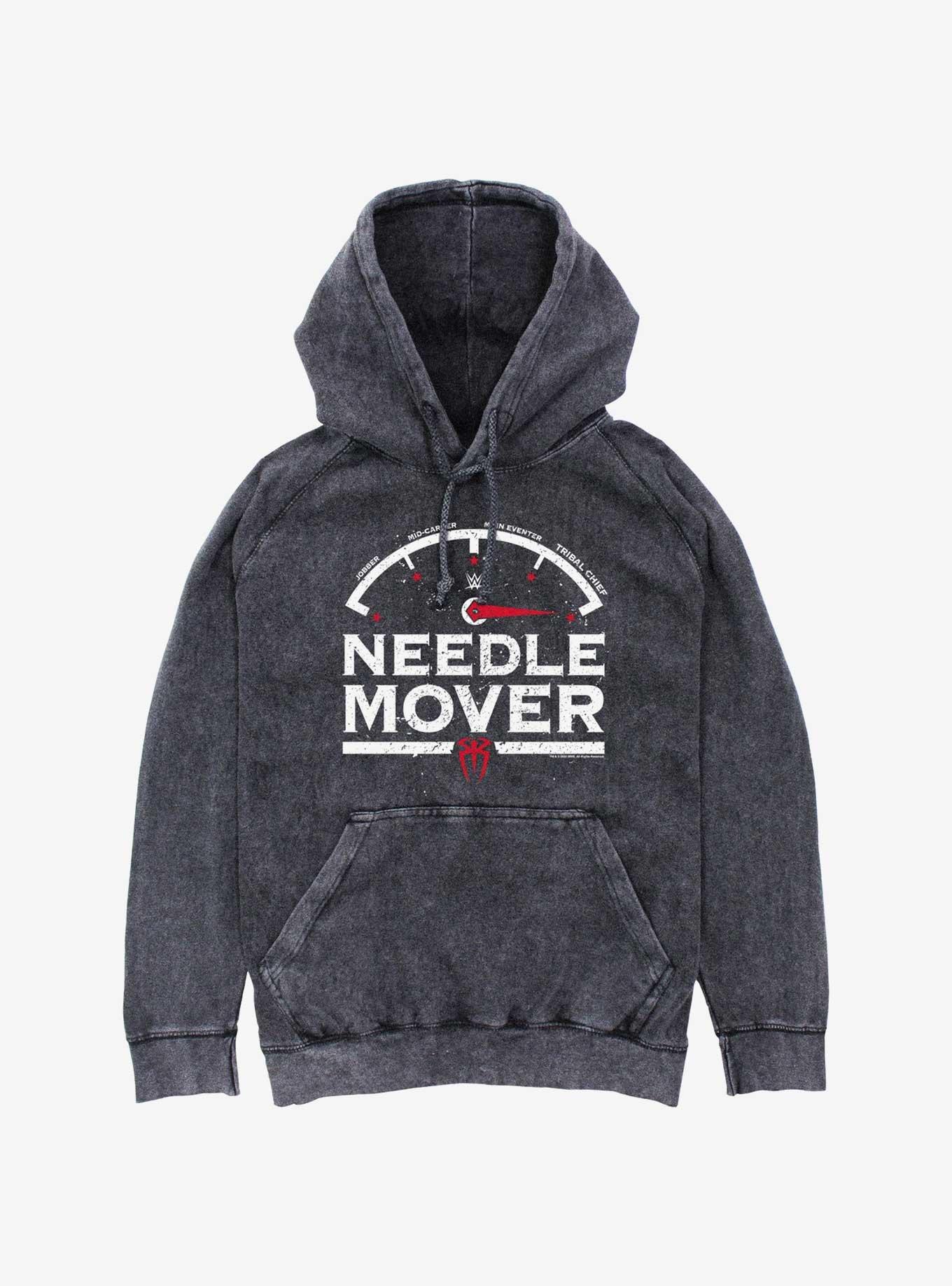 WWE Roman Reigns Needle Mover Mineral Wash Hoodie - BLACK | Hot Topic