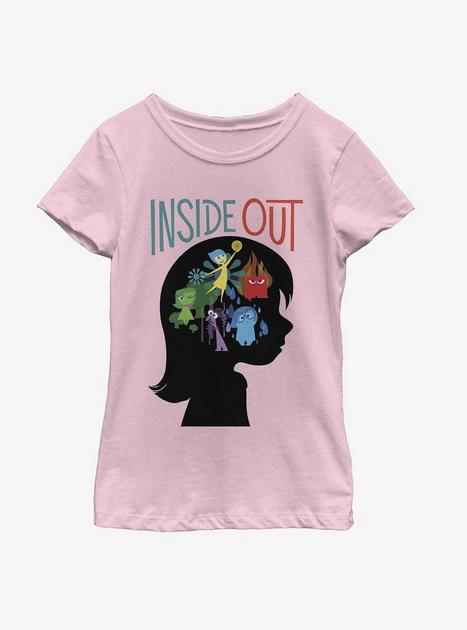 Disney Pixar Inside Out 2 Riley Silhouette Girls Youth T-Shirt - PINK ...