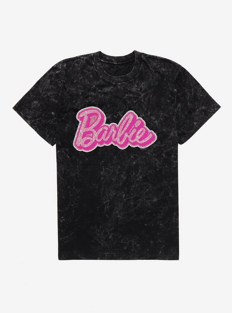Barbie Glam Logo Mineral Wash T-Shirt - BLACK | Hot Topic