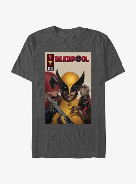 Marvel Deadpool & Wolverine Kissing Wolverine Poster T-Shirt - GREY ...