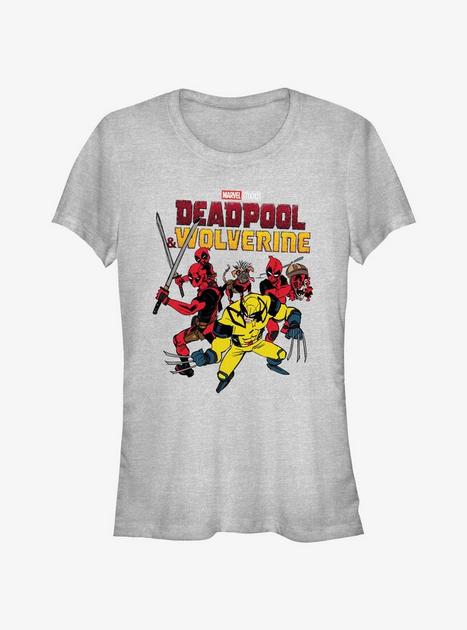 Marvel Deadpool & Wolverine Family Outing Girls T-Shirt - GREY | Hot Topic