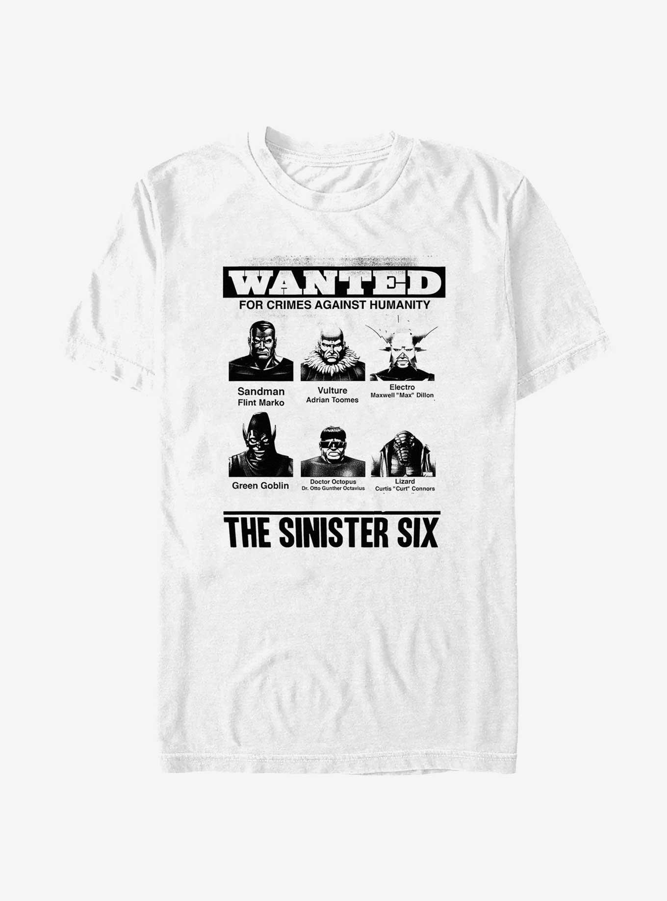 Marvel The Sinister Six Wanted Poster T-Shirt - WHITE | BoxLunch