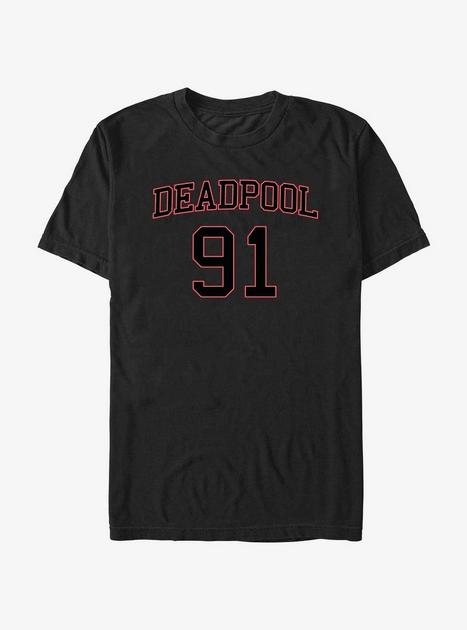 Marvel Deadpool 91 Collegiate T-Shirt - BLACK | BoxLunch