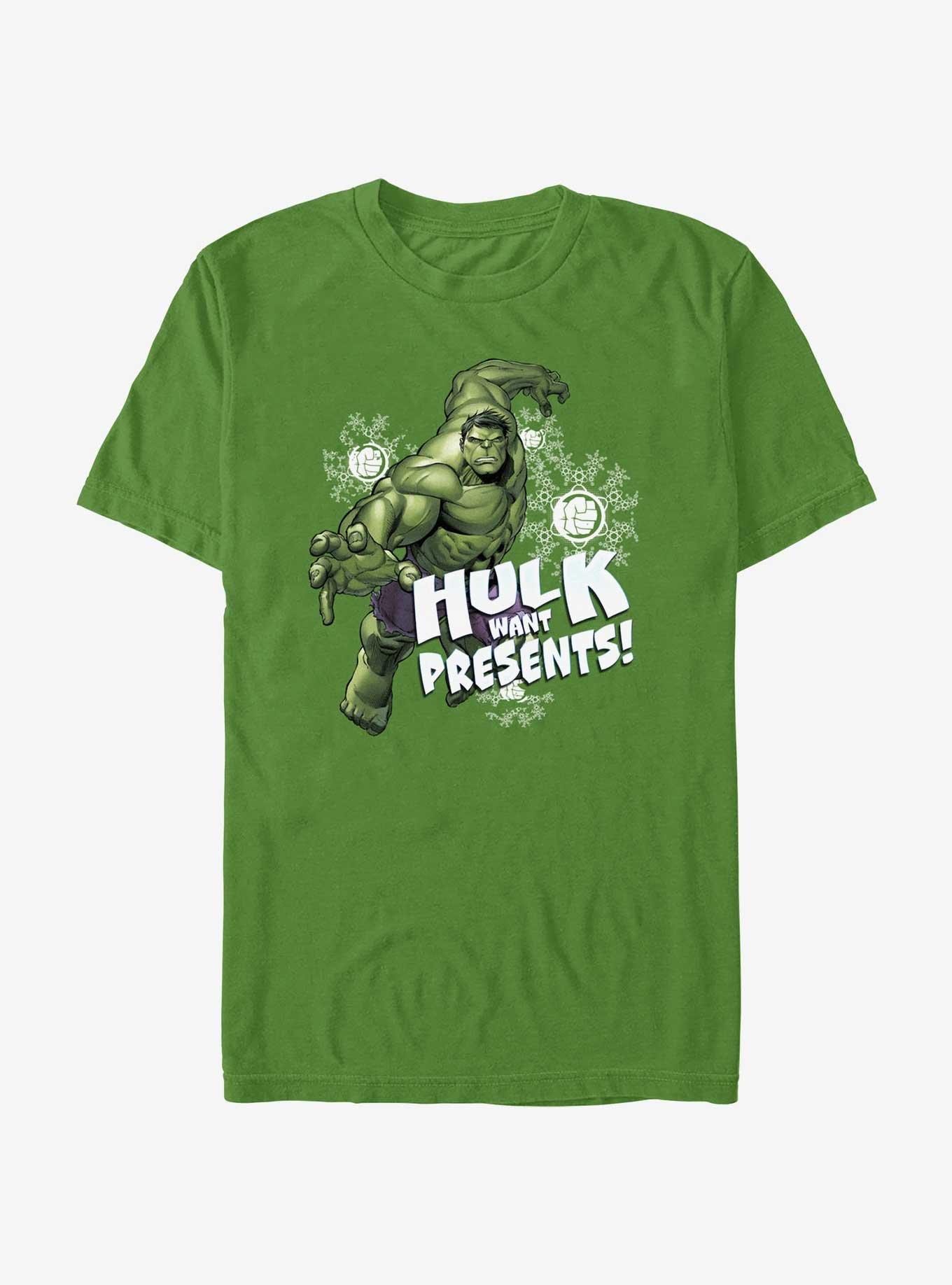 Marvel Hulk Want Presents T-Shirt - GREEN | BoxLunch