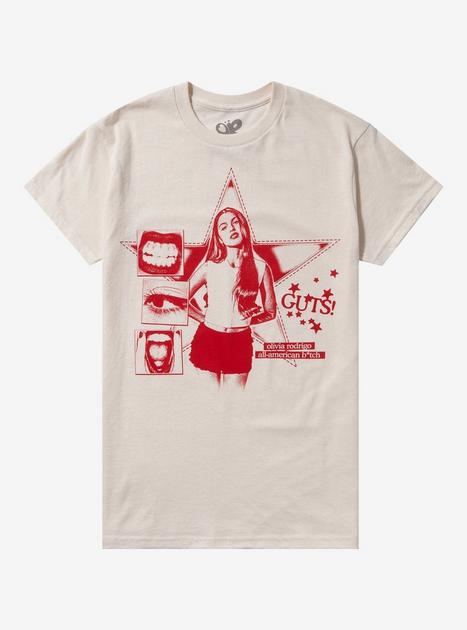Olivia Rodrigo Red Guts Star Boyfriend Fit Girls T-Shirt | Hot Topic