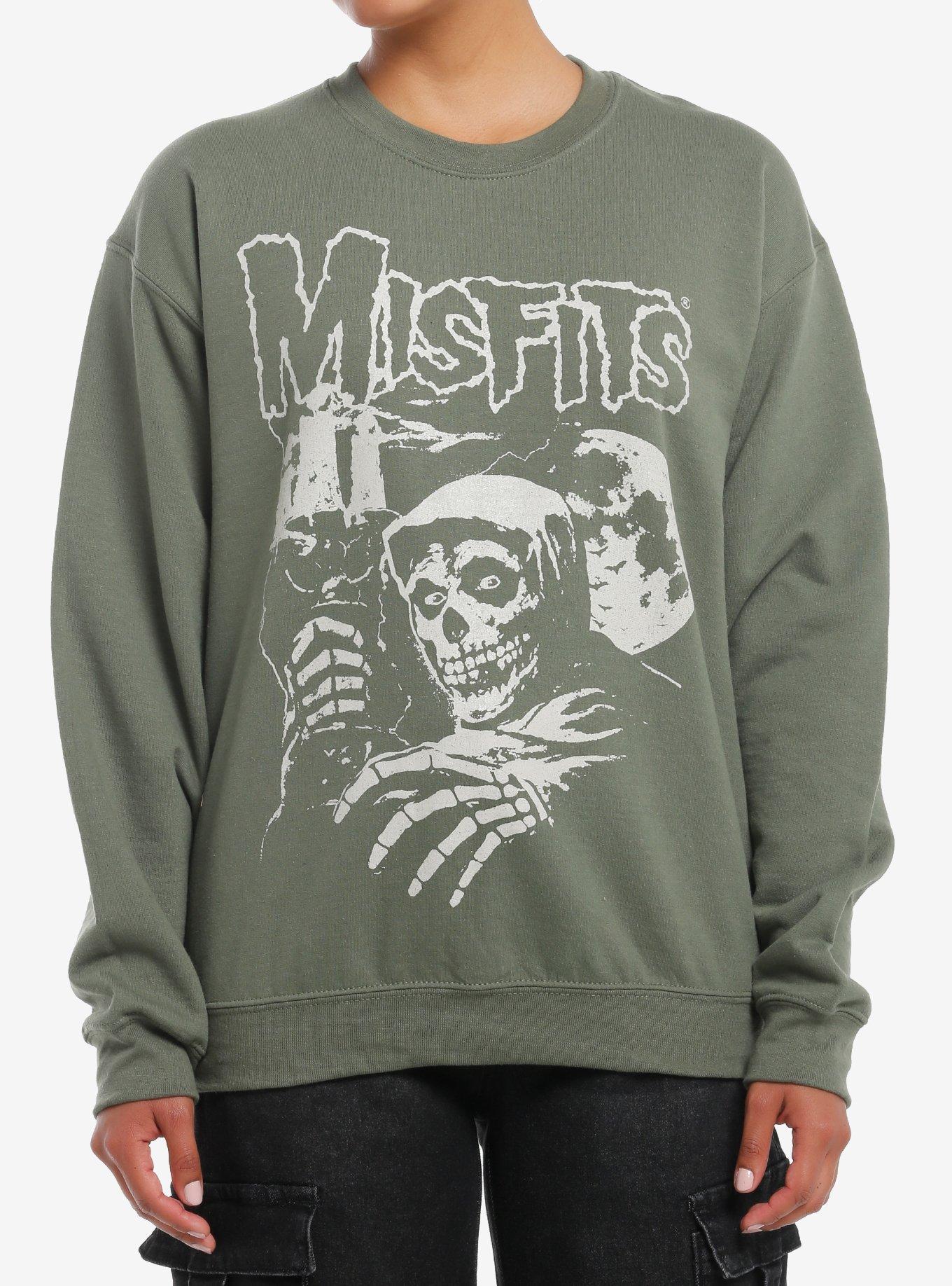 Misfits Crimson Ghost Moon Sage Green Girls Sweatshirt | Hot Topic