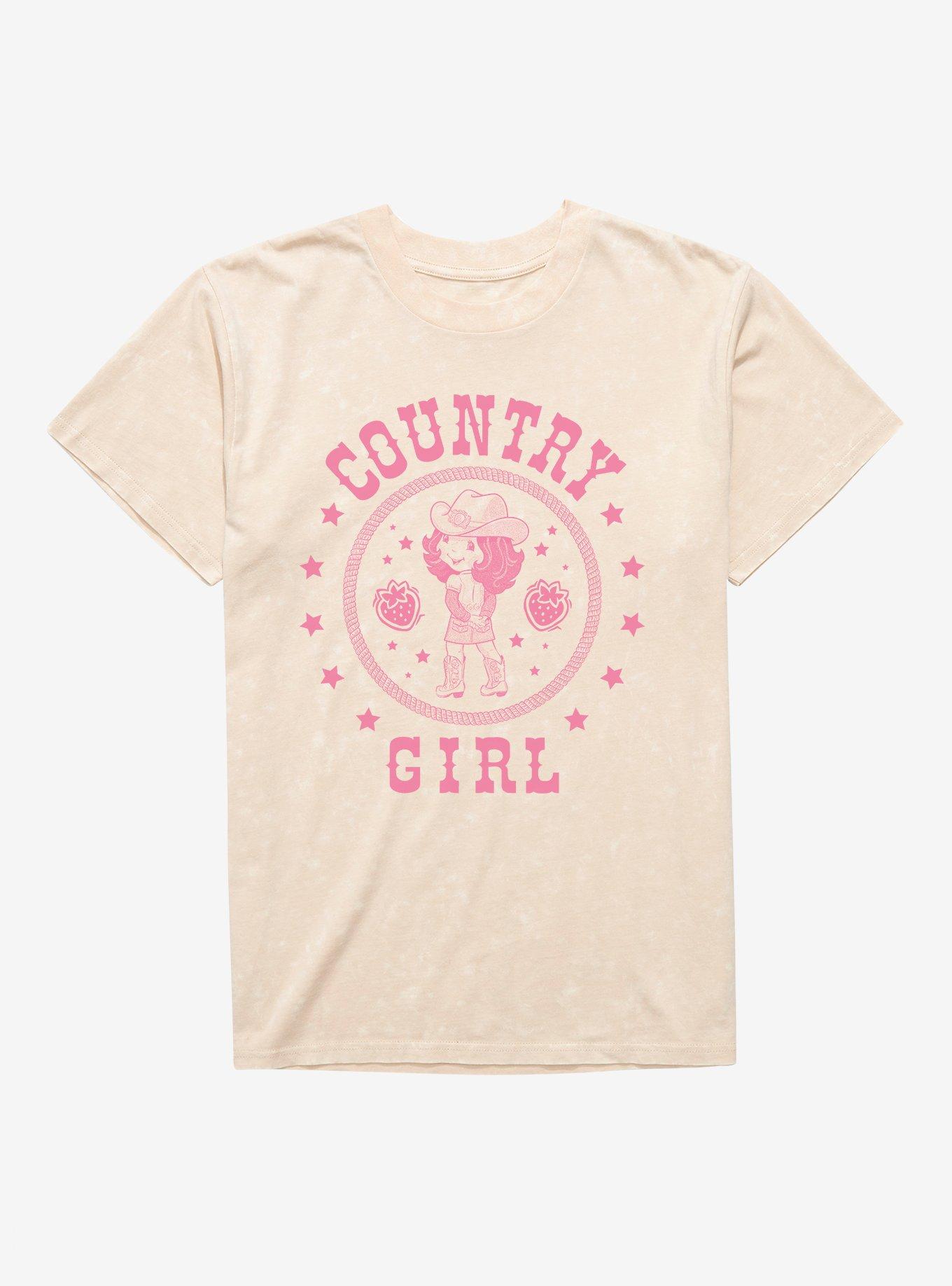 Strawberry Shortcake Country Girl Mineral Wash T Shirt Beigetan Hot
