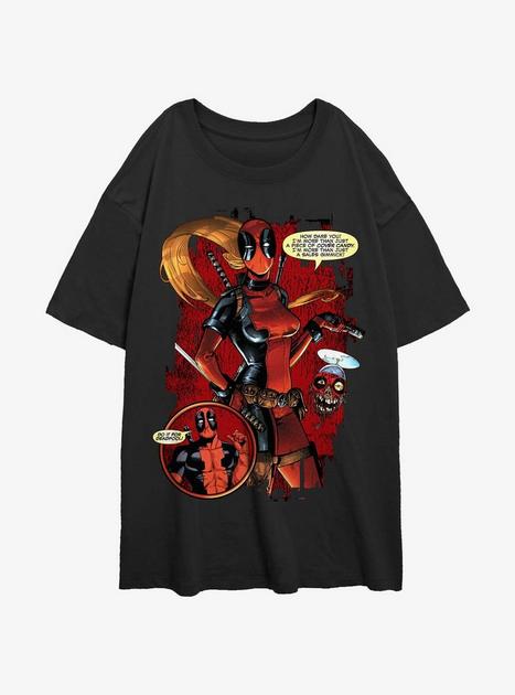 Marvel Deadpool Cover Candy Girls Oversized T-Shirt - BLACK | Hot Topic