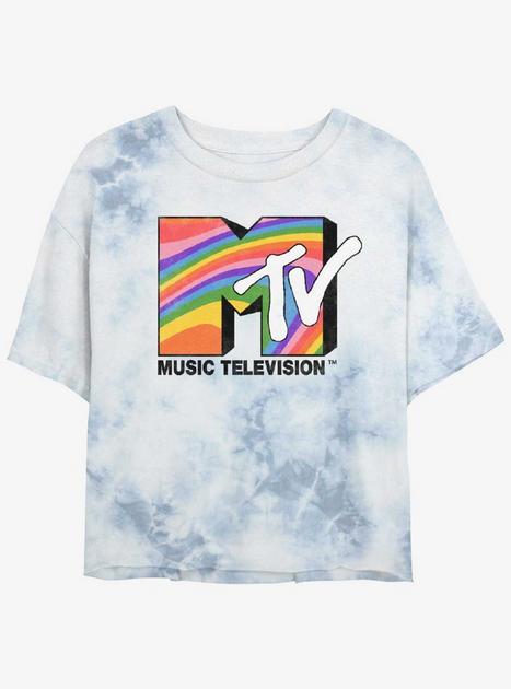 MTV Rainbow Television Tie-Dye Crop T-Shirt - MULTI | BoxLunch