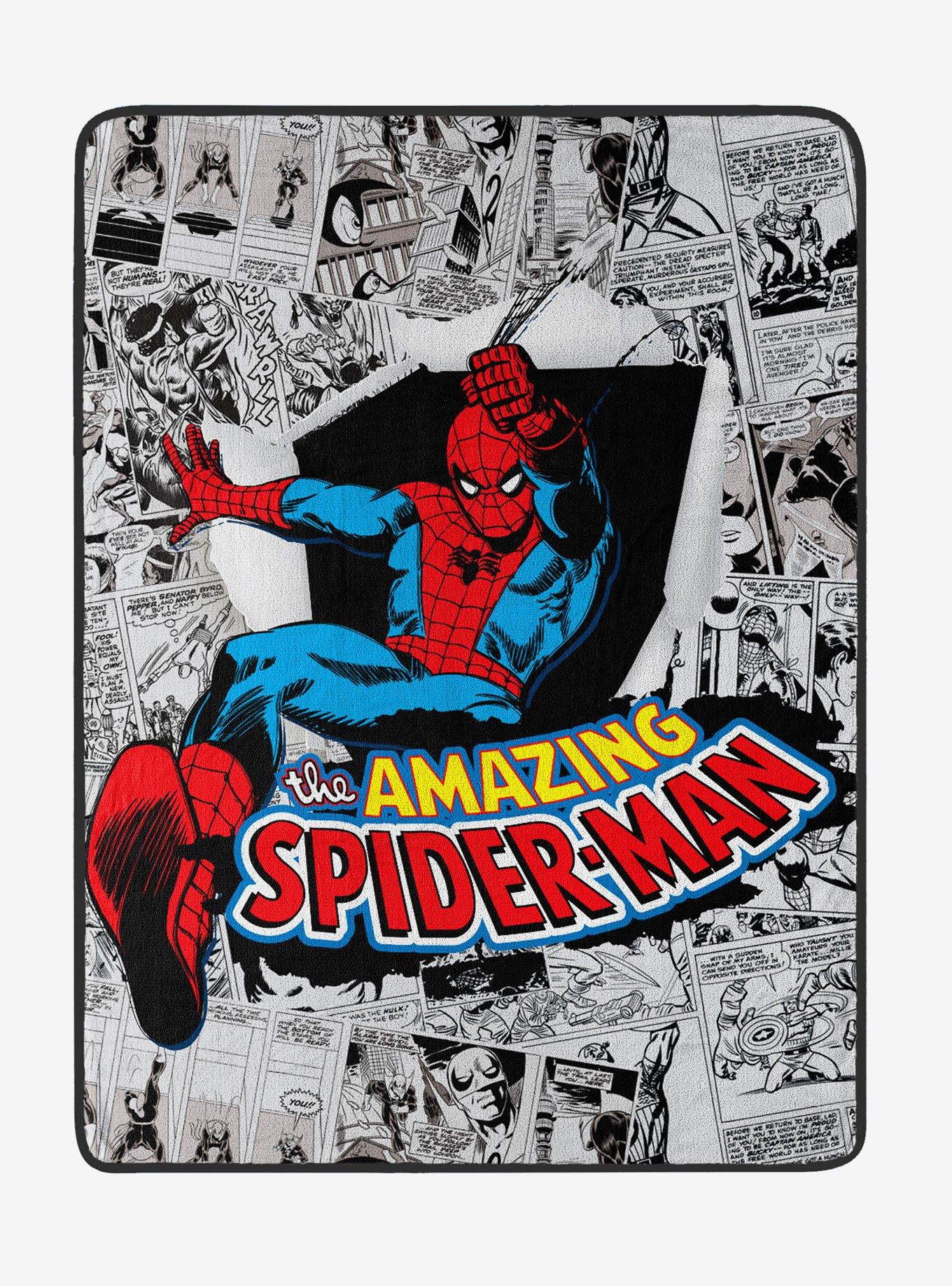 Marvel Spider-Man Old School Spidey Micro Raschel Blanket | Hot Topic