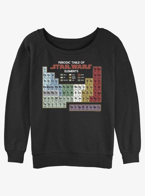 Star Wars Periodic Table Girls Slouchy Sweatshirt - BLACK | Hot Topic