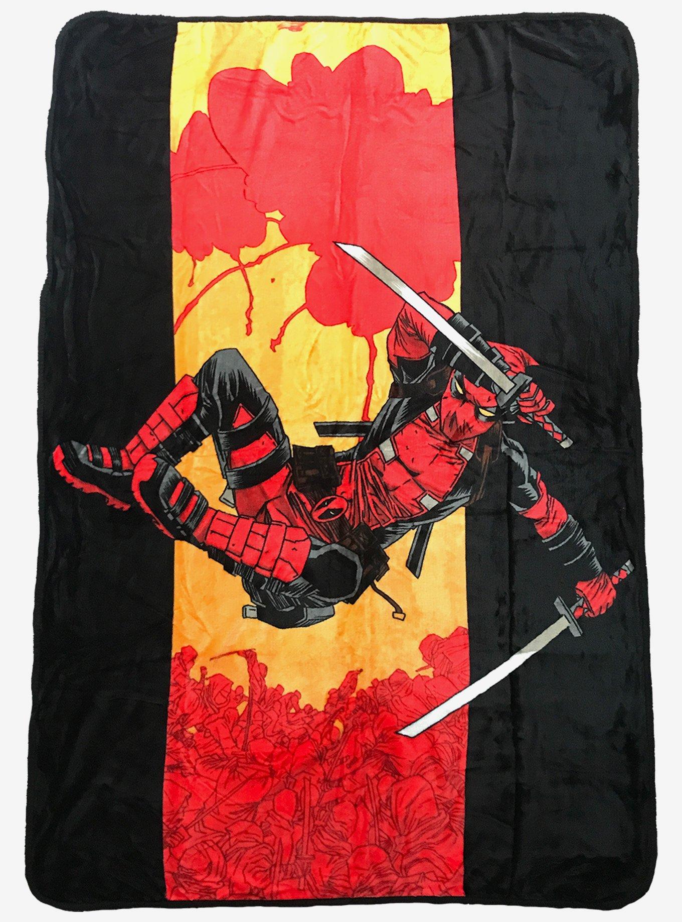 Marvel Deadpool Jump Fleece Throw Blanket | Hot Topic