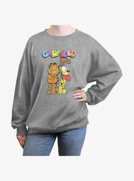 Garfield And Odie Girls Oversized Sweatshirt - GREY | Hot Topic