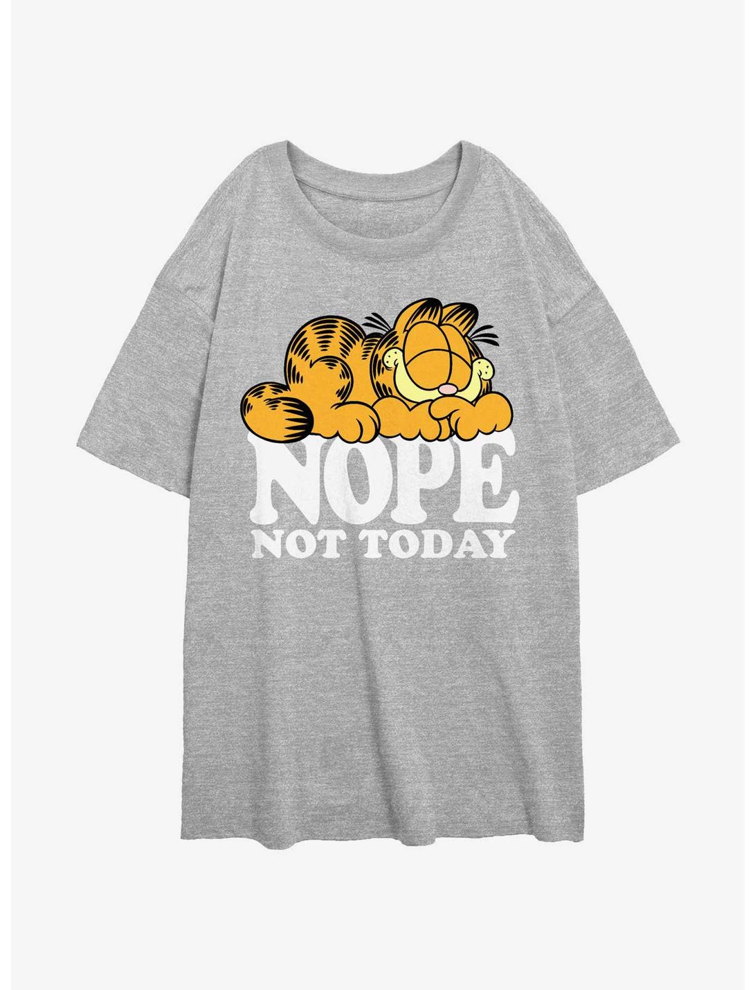Garfield Nope Not Today Girls Oversized T-Shirt - GREY | Hot Topic Garfield Nope Not Today Girls Oversized T-Shirt - GREY | Hot Topic