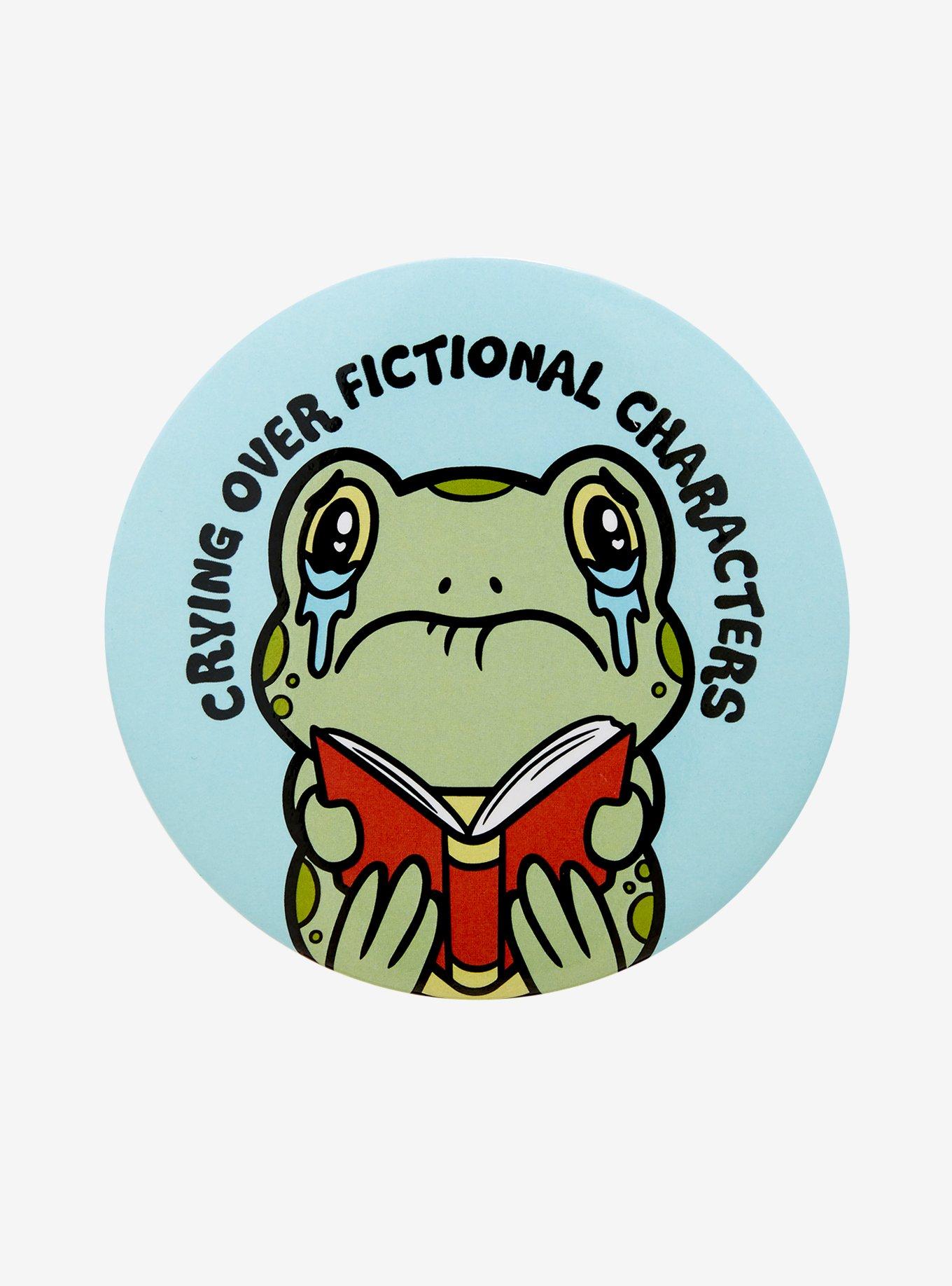 Crying Frog Reading 3 Inch Button | Hot Topic