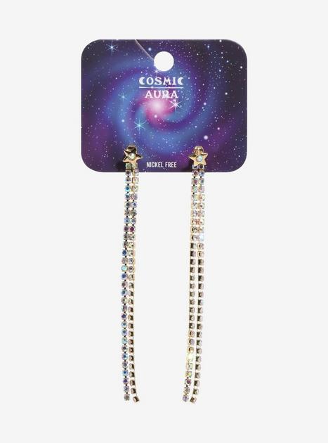 Cosmic Aura Star Rope Bling Drop Earrings | Hot Topic