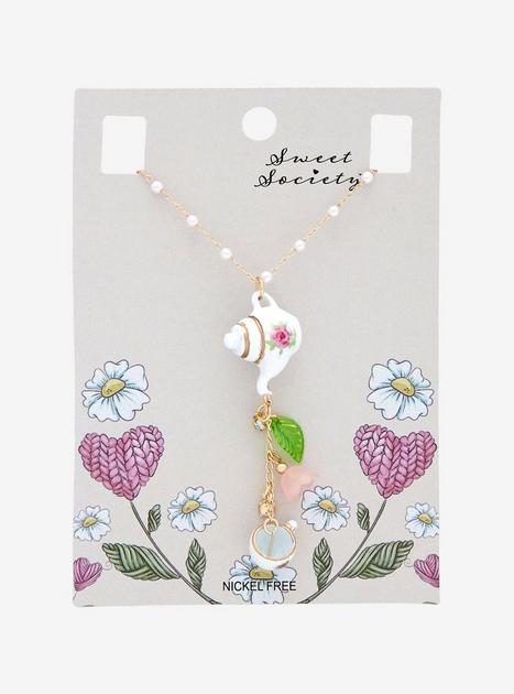 Sweet Society Floral Tea Necklace | Hot Topic
