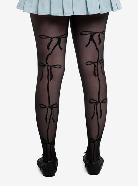 Black Bow Back Seam Tights | Hot Topic
