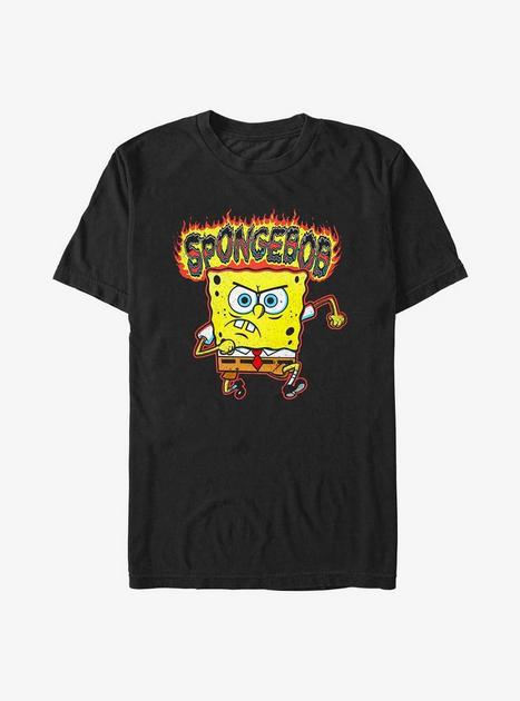 SpongeBob SquarePants Flame Big & Tall T-Shirt - BLACK | Hot Topic