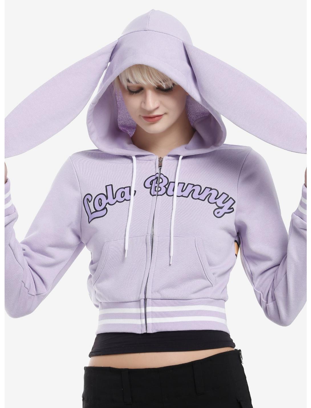 Looney Tunes Lola Bunny 3D Ears Crop Hoodie | Her Universe Looney Tunes Lola Bunny 3D Ears Crop Hoodie | Her Universe