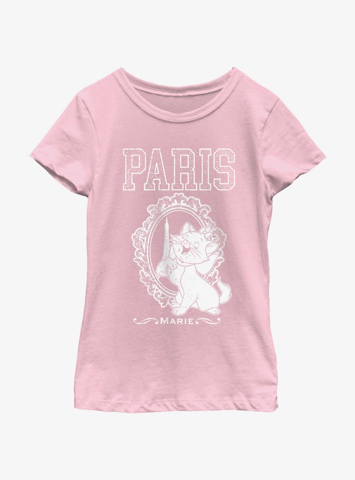 Disney The Aristocats Marie In Paris Portrait Youth Girls T-Shirt - PINK | BoxLunch