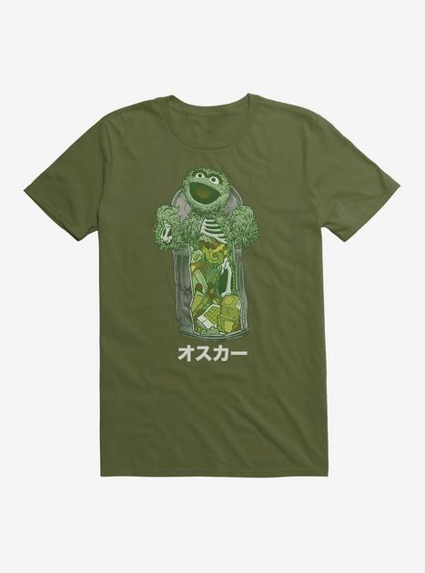 Sesame Street Oscar The Grouch Anatomy T-Shirt - GREEN | Hot Topic
